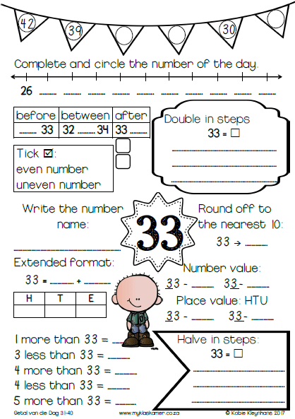 Number of the day 31-40 - My Klaskamer