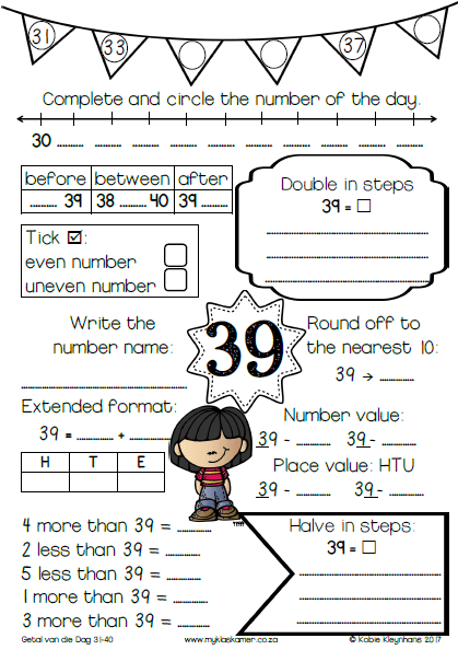Number of the day 31-40 - My Klaskamer