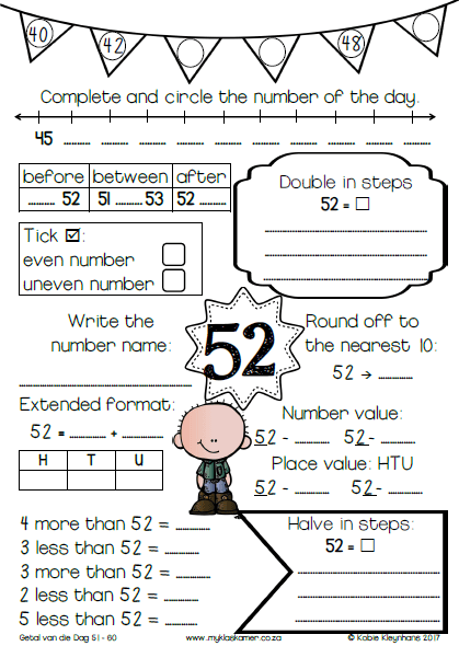Number of the day 51-60 - My Klaskamer