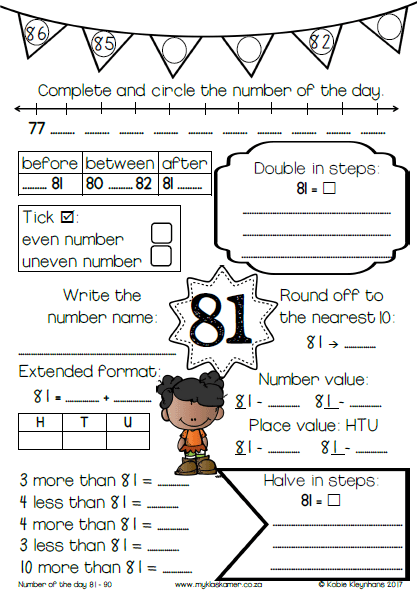 Number of the day 81-90 - My Klaskamer