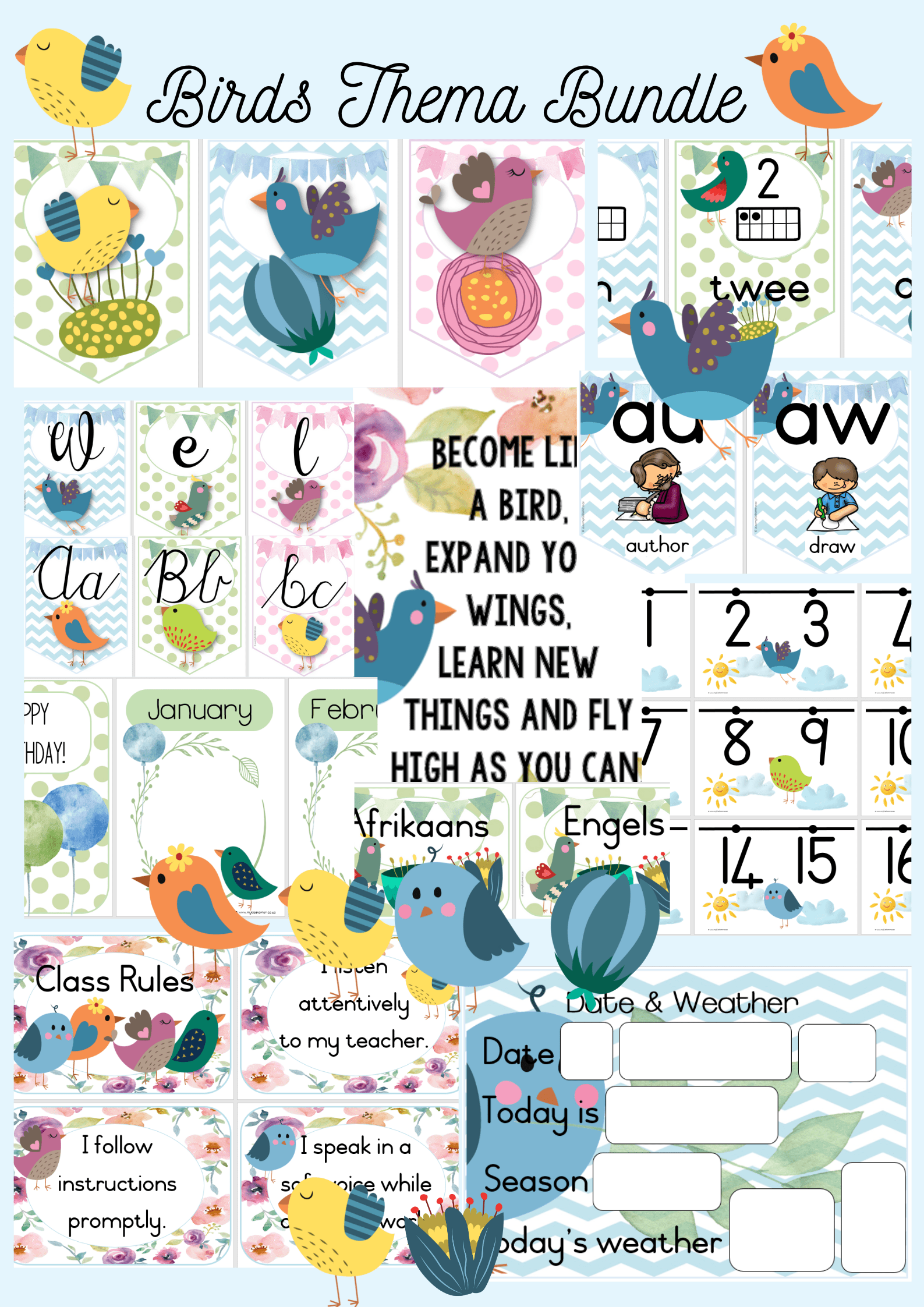 Birds Classroom Decor - My Klaskamer