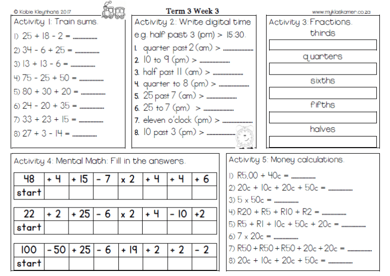 Grade 3 Mental Maths Term 3 - My Klaskamer
