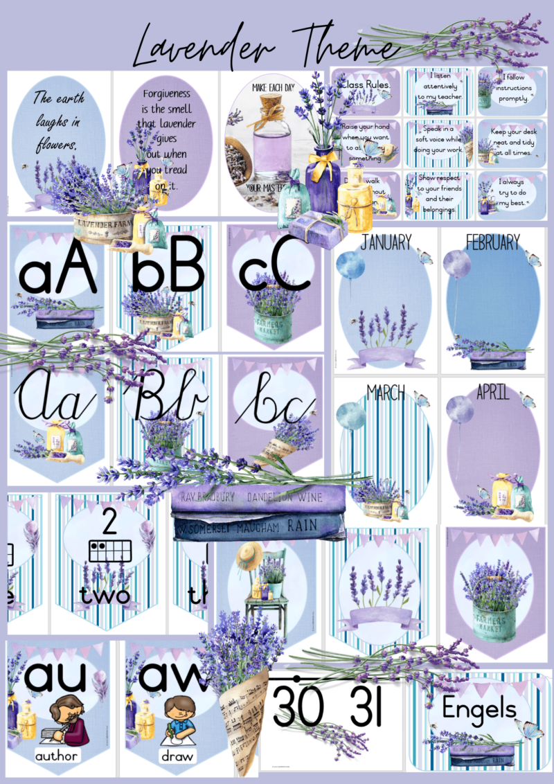 Lavender Classroom Theme - My Klaskamer