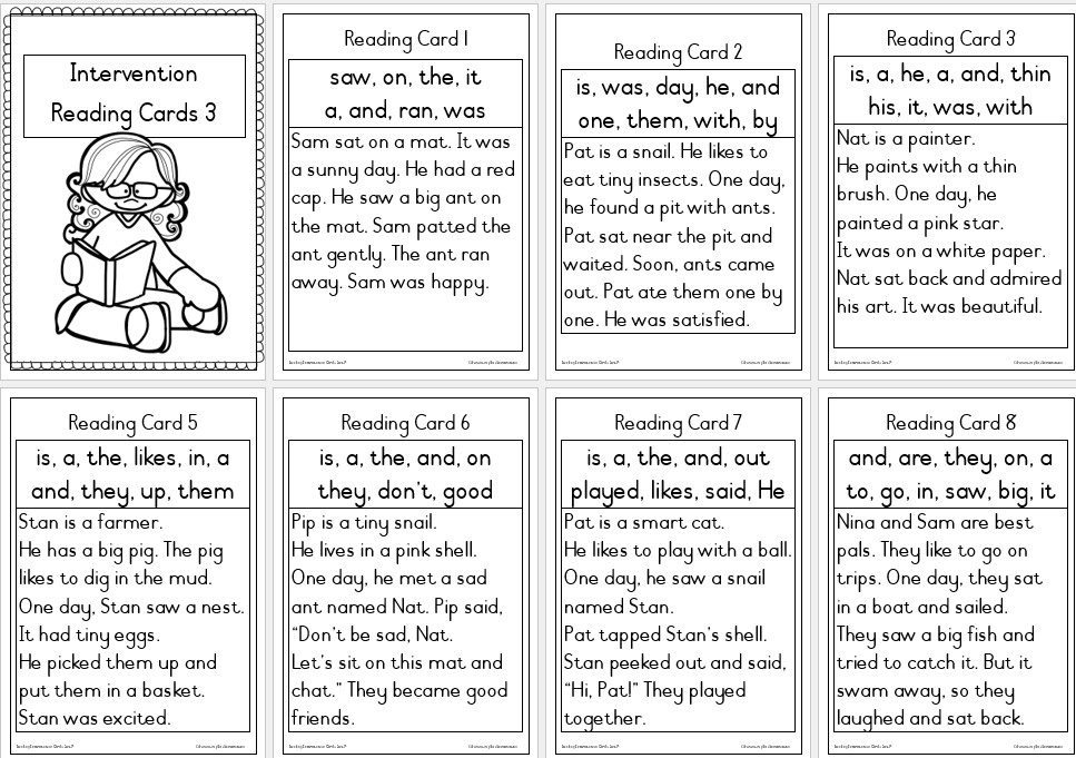 Reading Intervention Cards Set 3 - My Klaskamer