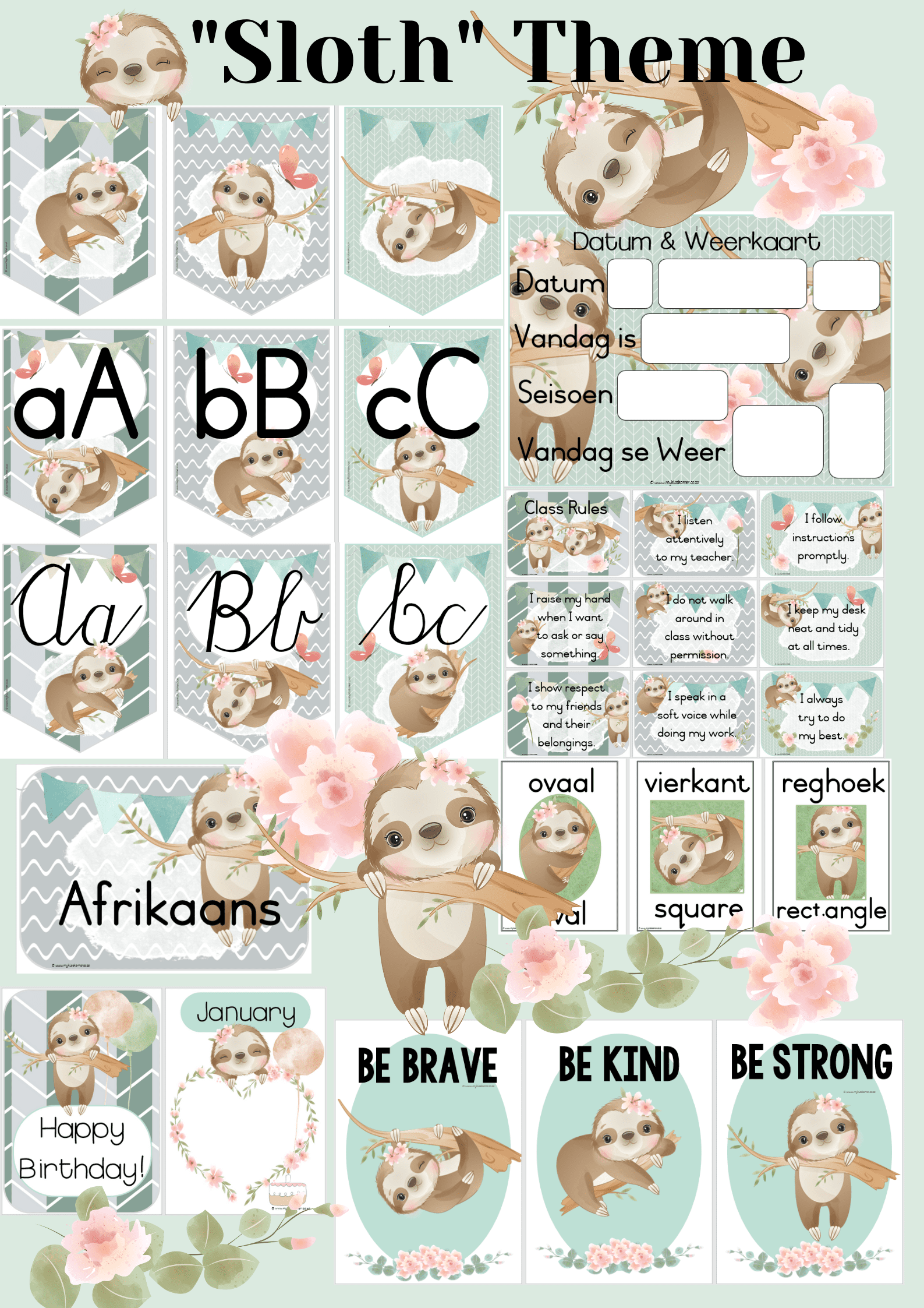 Sloth Classroom Theme - My Klaskamer