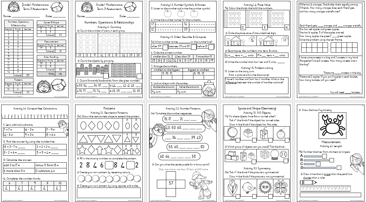 (2024) Grade 1 Mathematics Term 3 ASSESSMENT - My Klaskamer