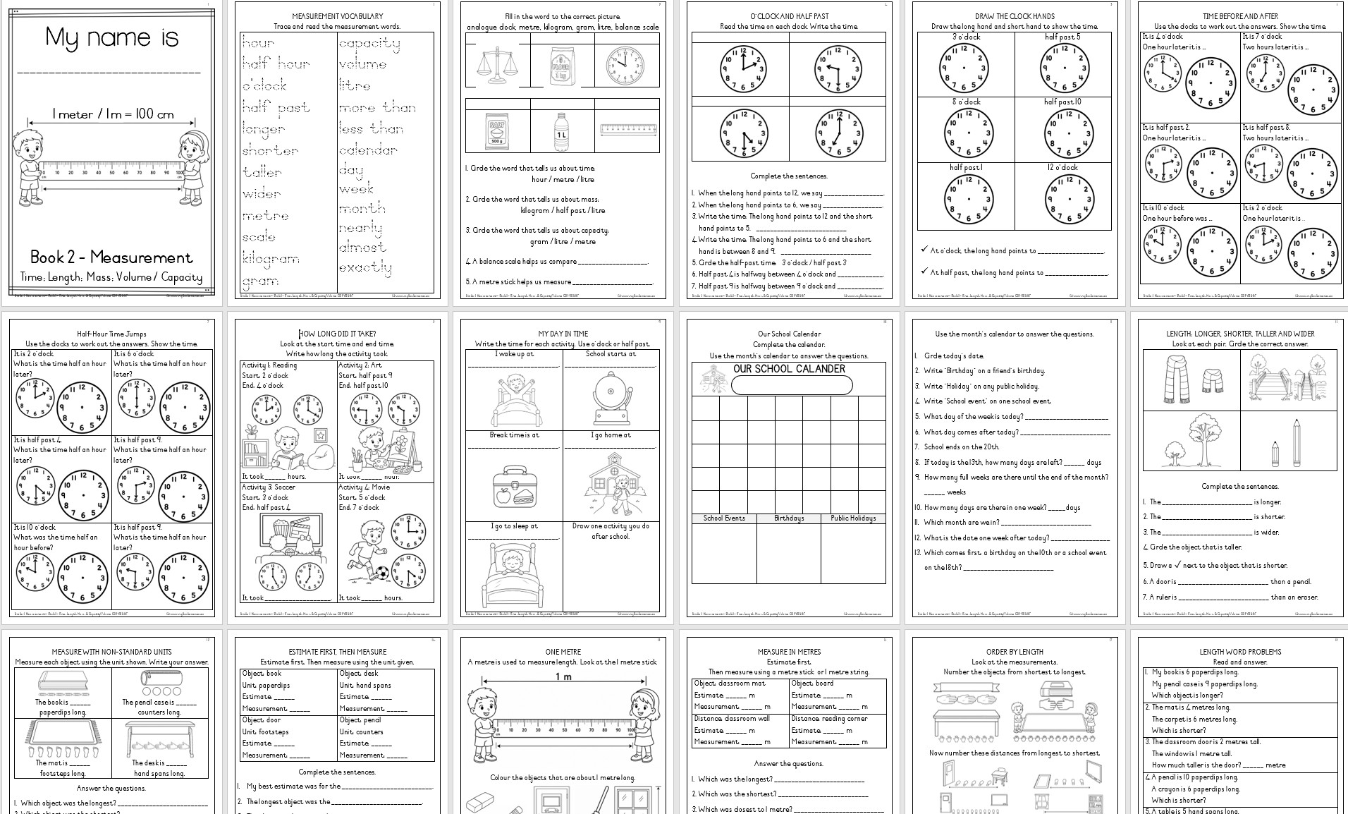 Grade 2 Measurement – Book 2 - My Klaskamer