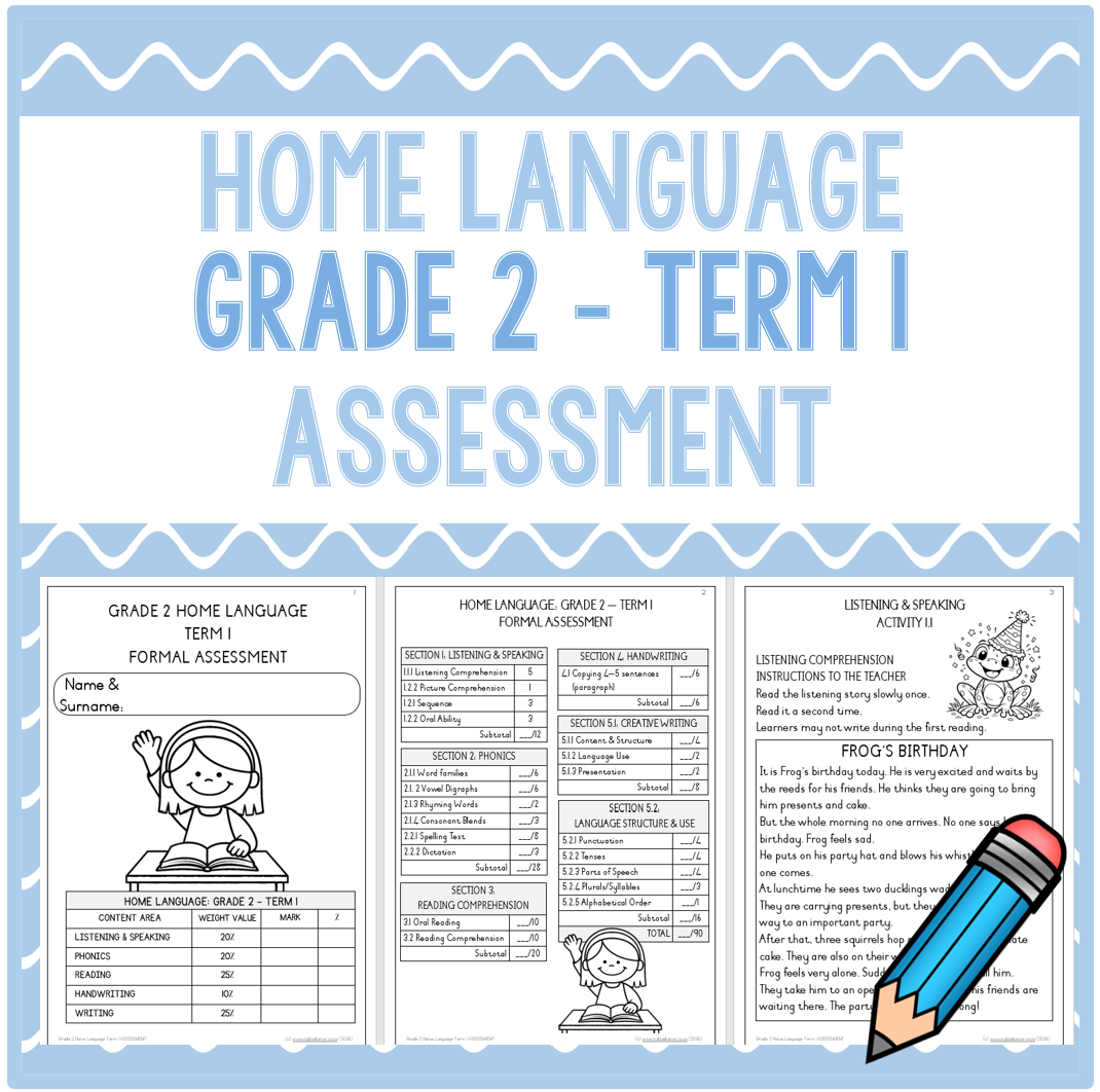 (2026) Grade 2 Home Language Term 1 Assessment - My Klaskamer