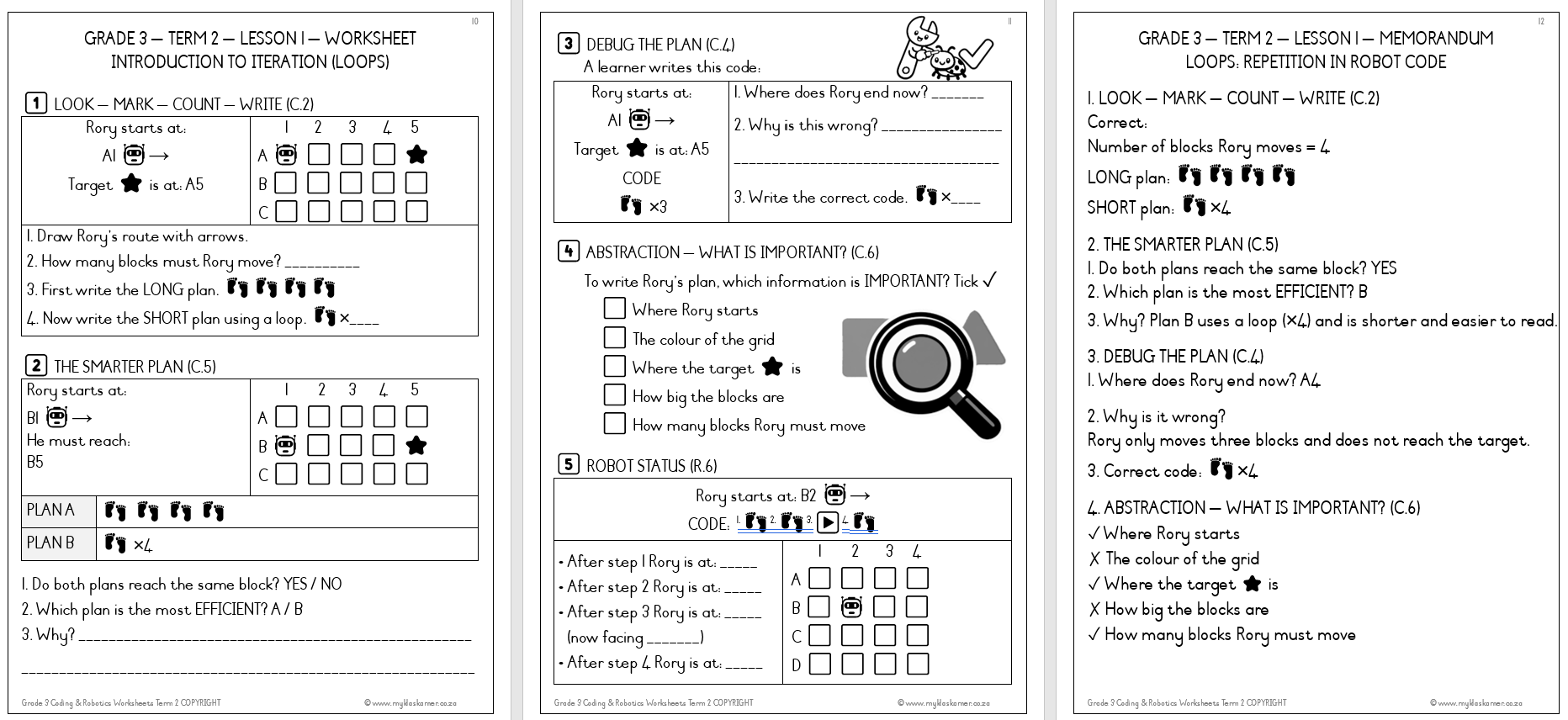Grade 3 Coding & Robotics Lesson Planning Term 2 - My Klaskamer